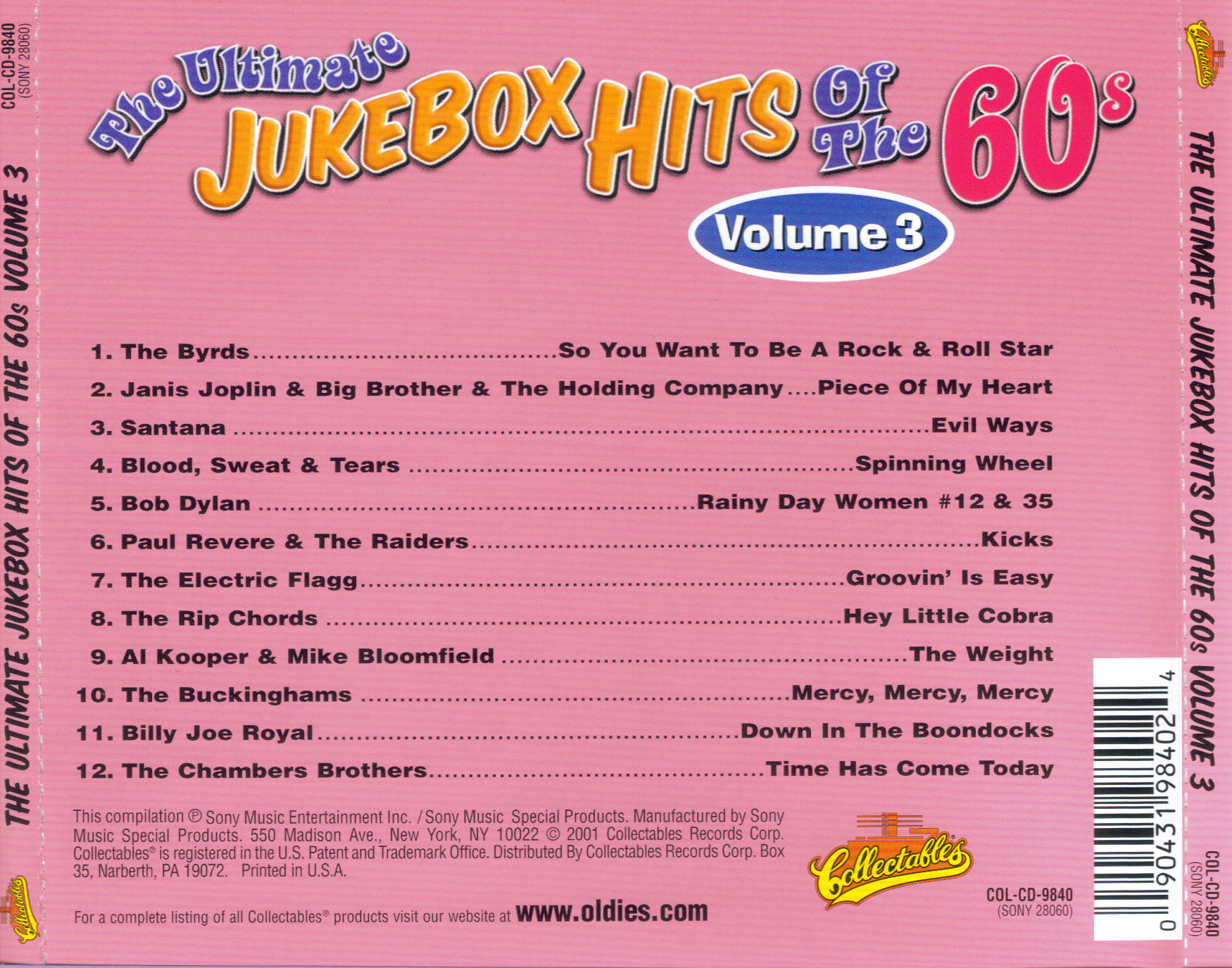 Jukebox Hits Of The 60s Vol 03 : Back | CD Covers | Cover Century ...